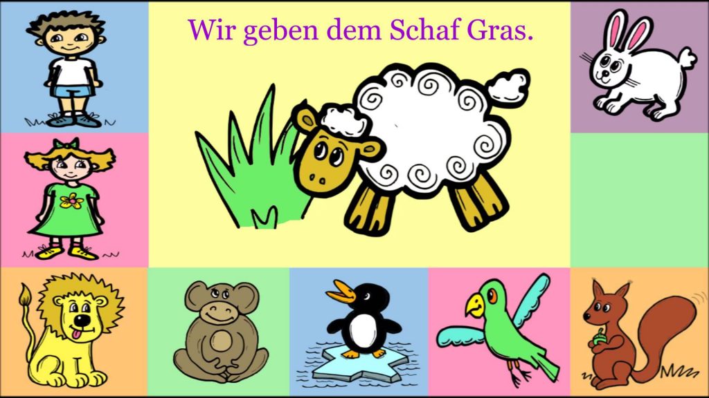 Deutsch lernen: Verb geben + Dativ im Neutrum u. Maskulinum (für Kinder ...